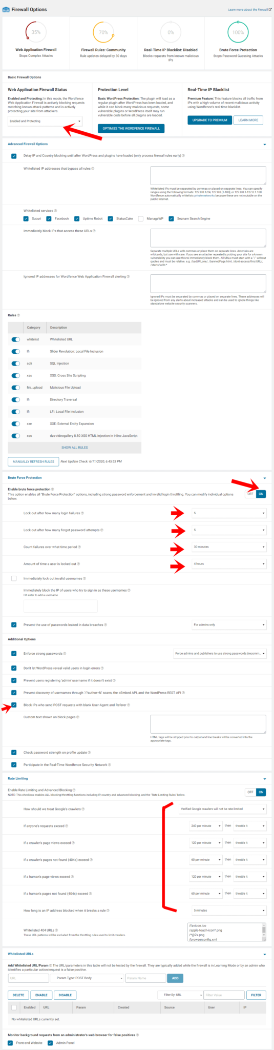 Wordfence Settings - Complete Setup with Images